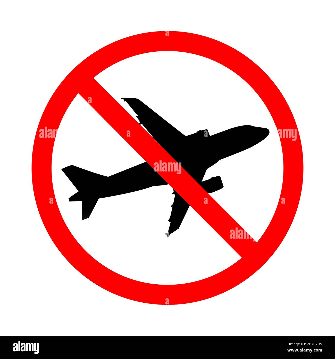 No Plane Flight is canceled Icon Illustration Isolated on a White ...