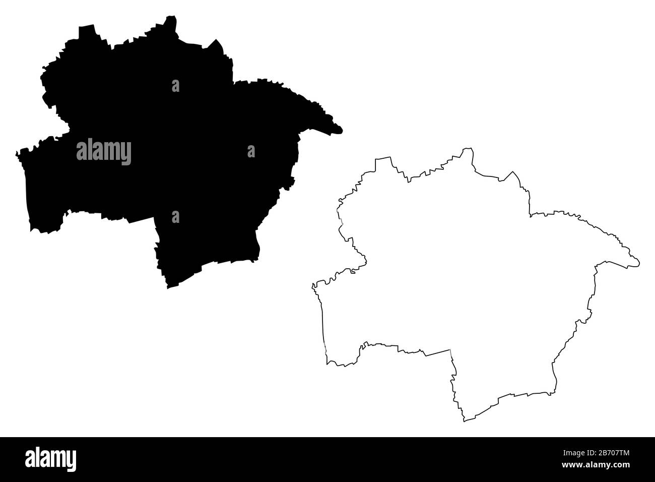 Hamm City (Federal Republic of Germany, North Rhine-Westphalia) map vector illustration ...