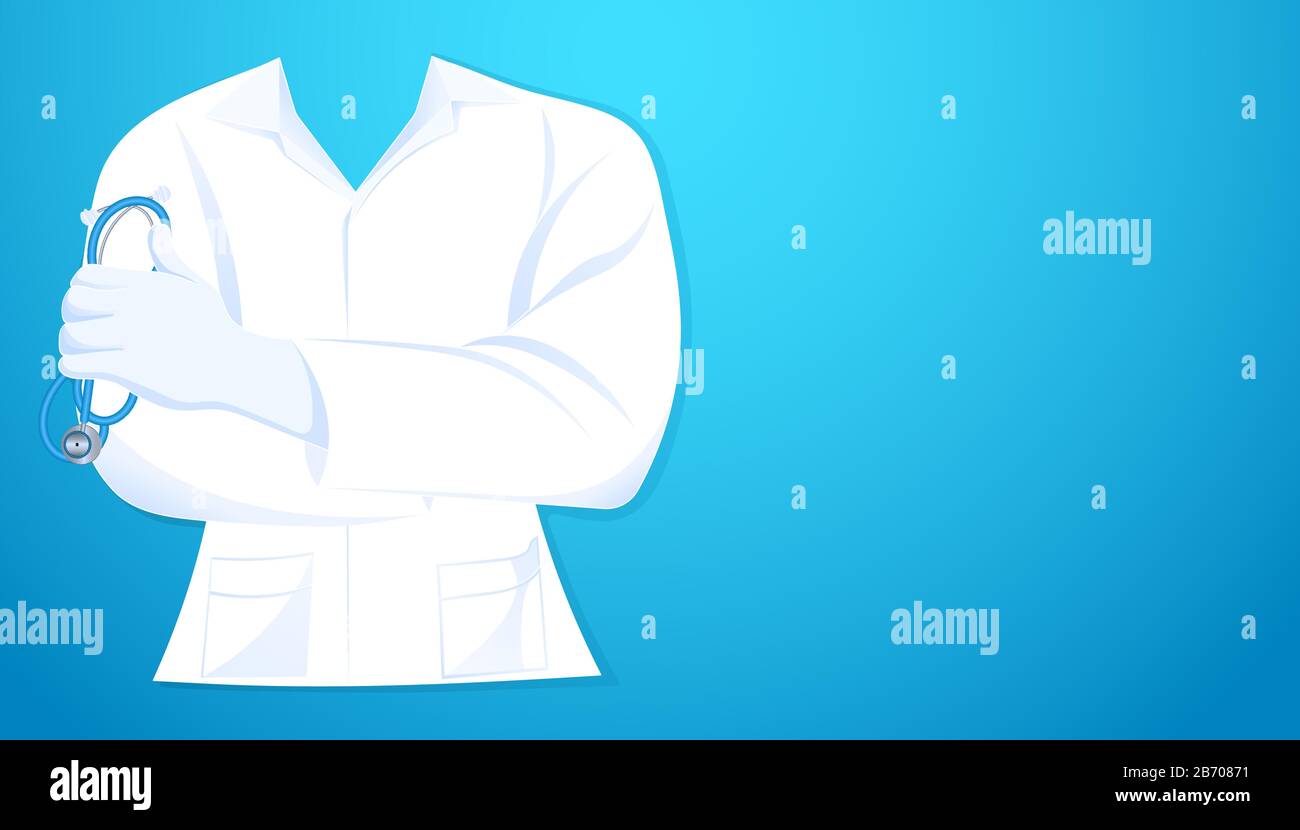 Abstract doctor close up in hospital gown lab coat uniforms with ...