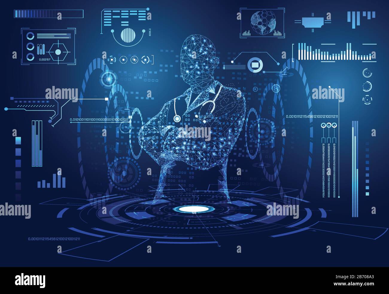 abstract health medical science consist doctor digital futuristic ...
