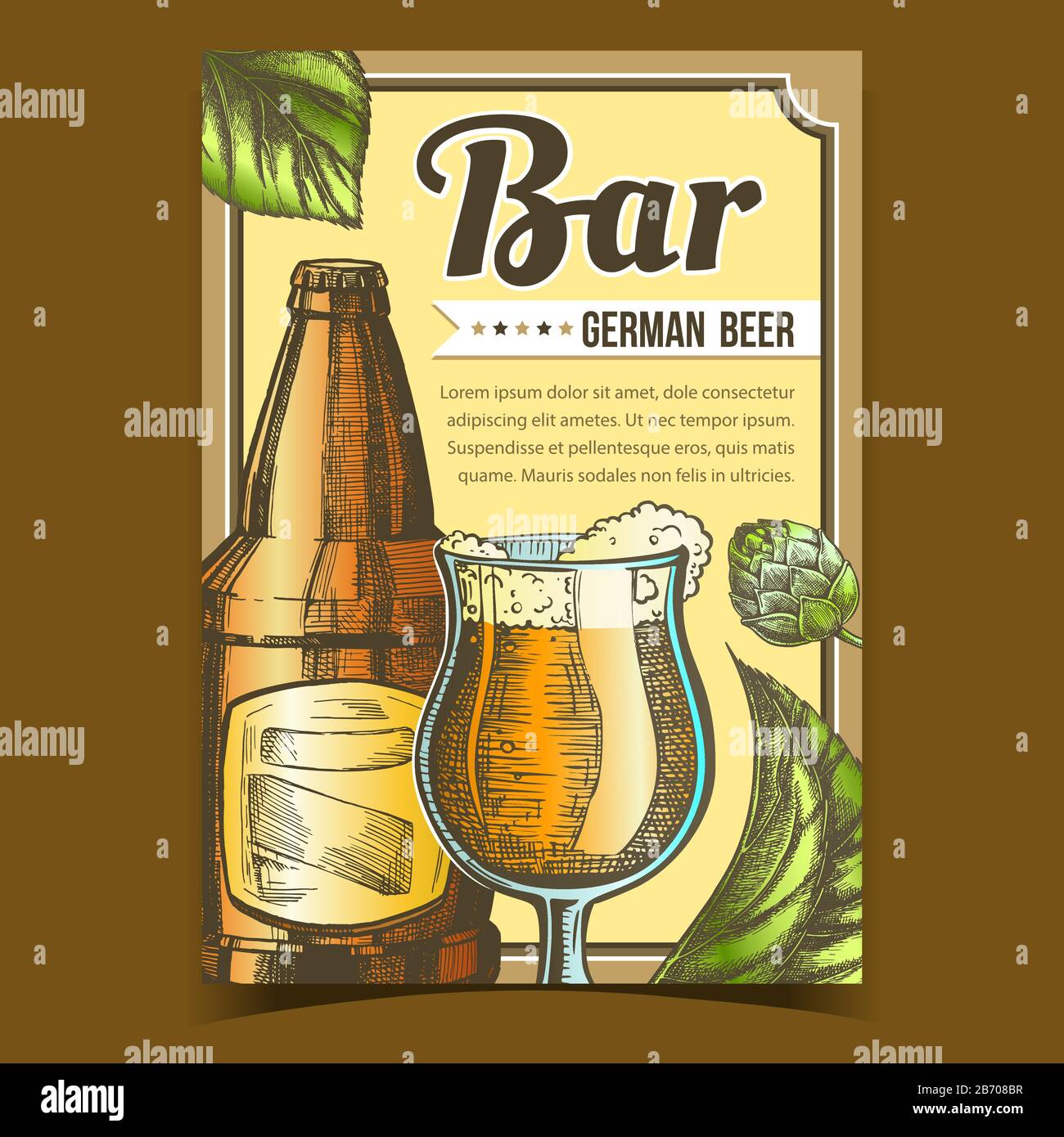 Bar With German Beer Advertising Poster Vector Stock Vector Image & Art ...
