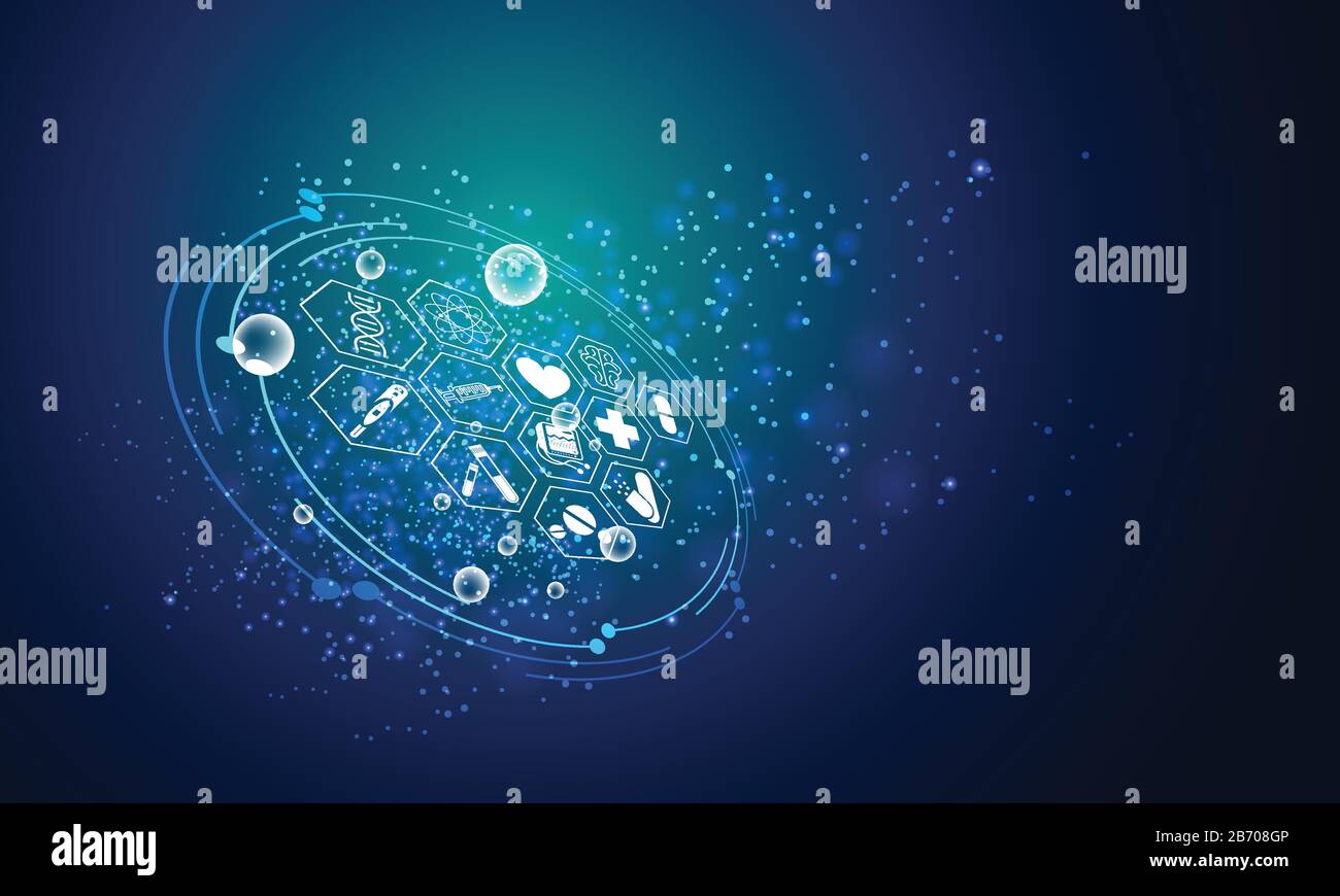 Abstract health medical science healthcare icon digital technology ...