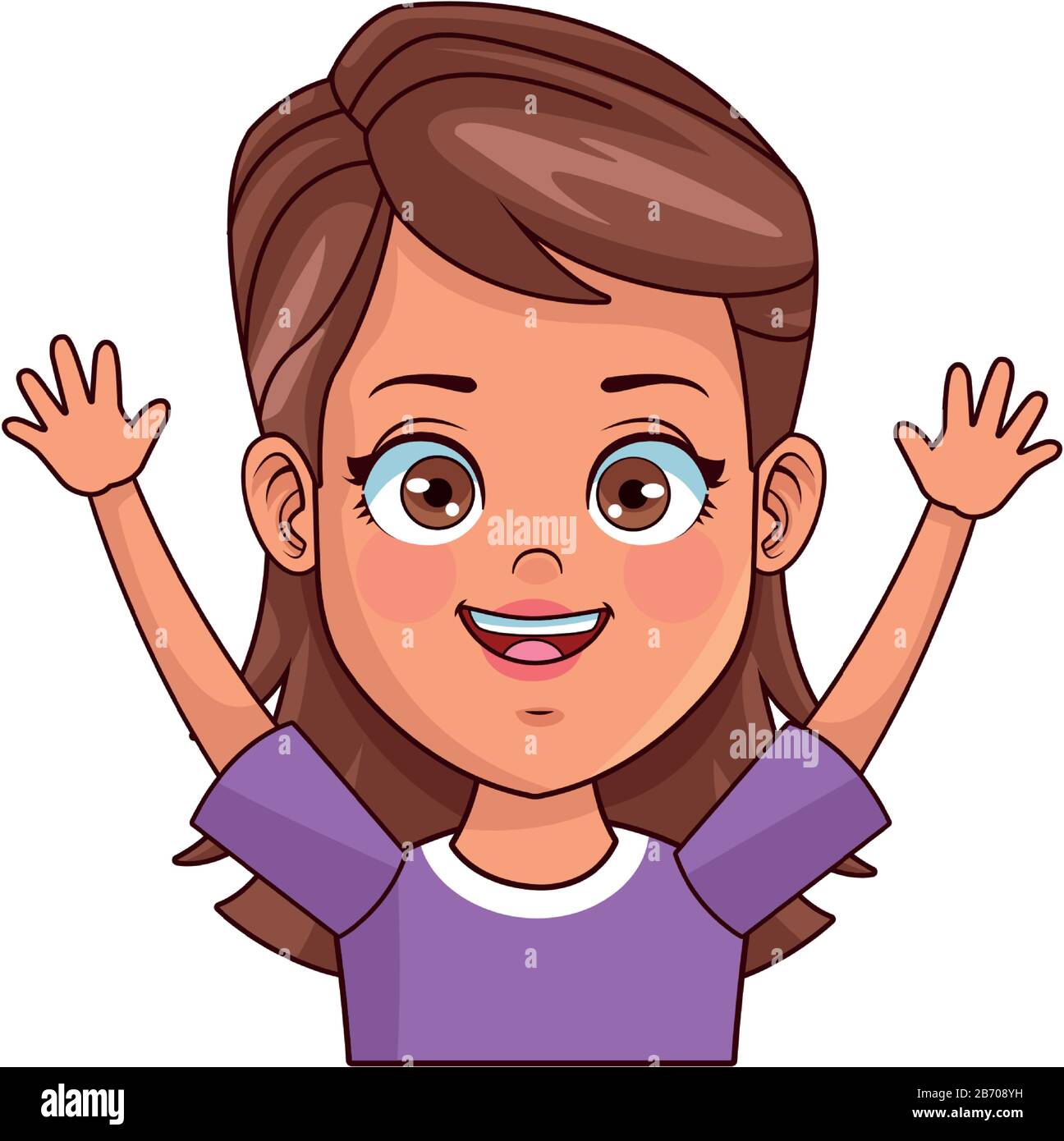 happy little girl avatar character Stock Vector Image & Art - Alamy