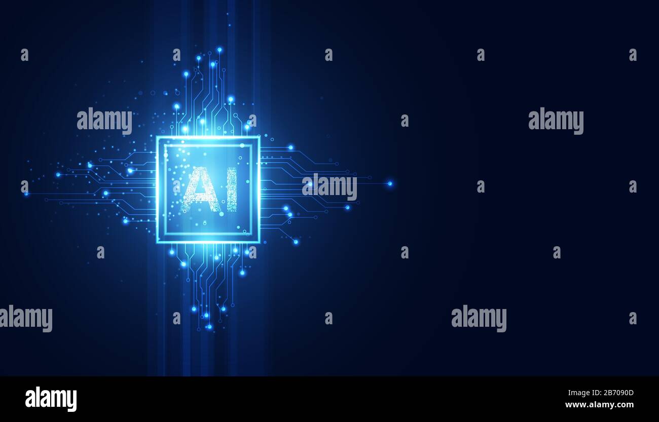 Abstract technology Ai computing concept working data of Artificial intelligence and futuristic ...