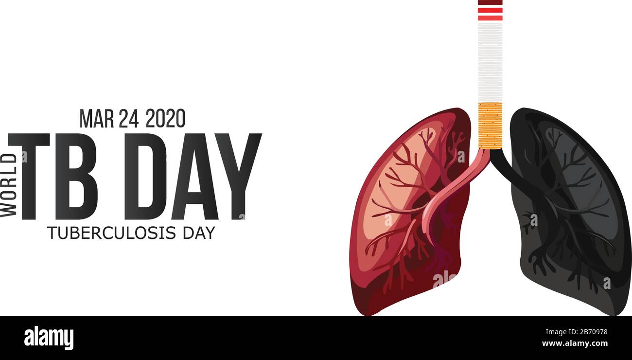 Vector Illustration on the theme World Tuberculosis Day banner white ...