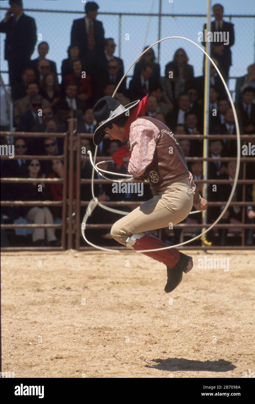 Austin, Texas USA: Texas trick roper at rodeo performance as part of ...