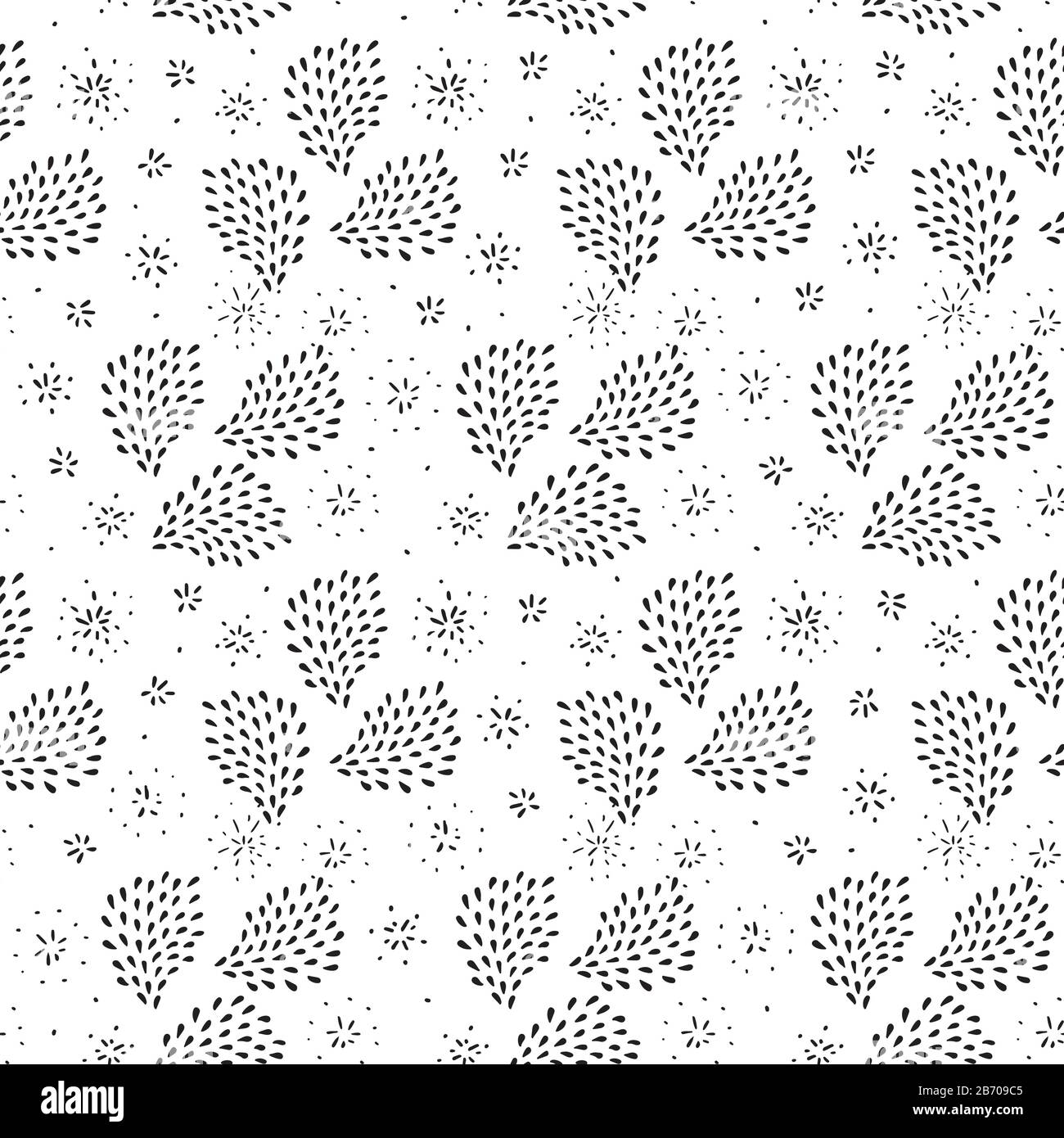 Hand drawn seamless abstract drop pattern in organic shape with hand ...