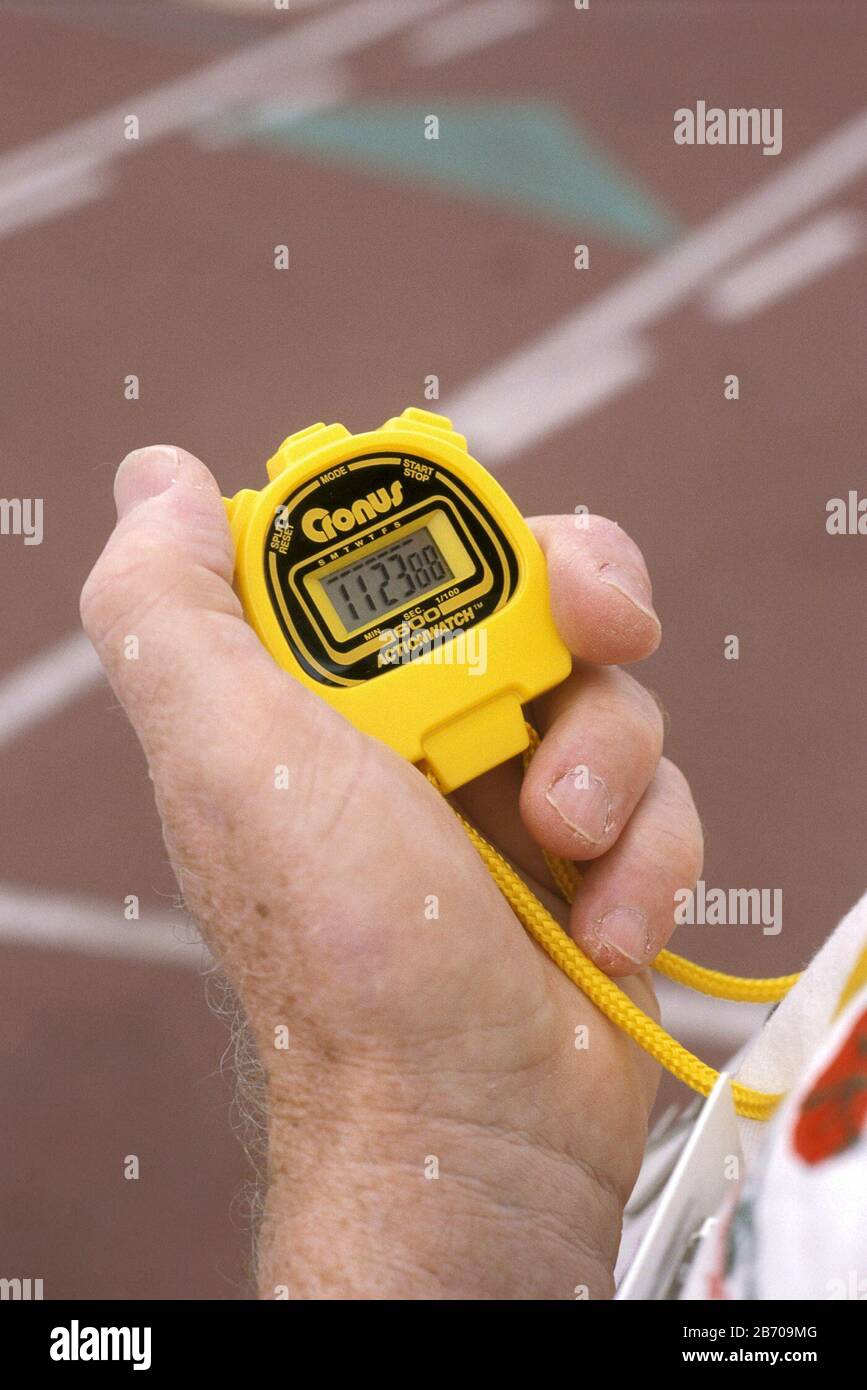 Austin, Texas USA; Stopwatch used to time races at track meet. ©Bob ...