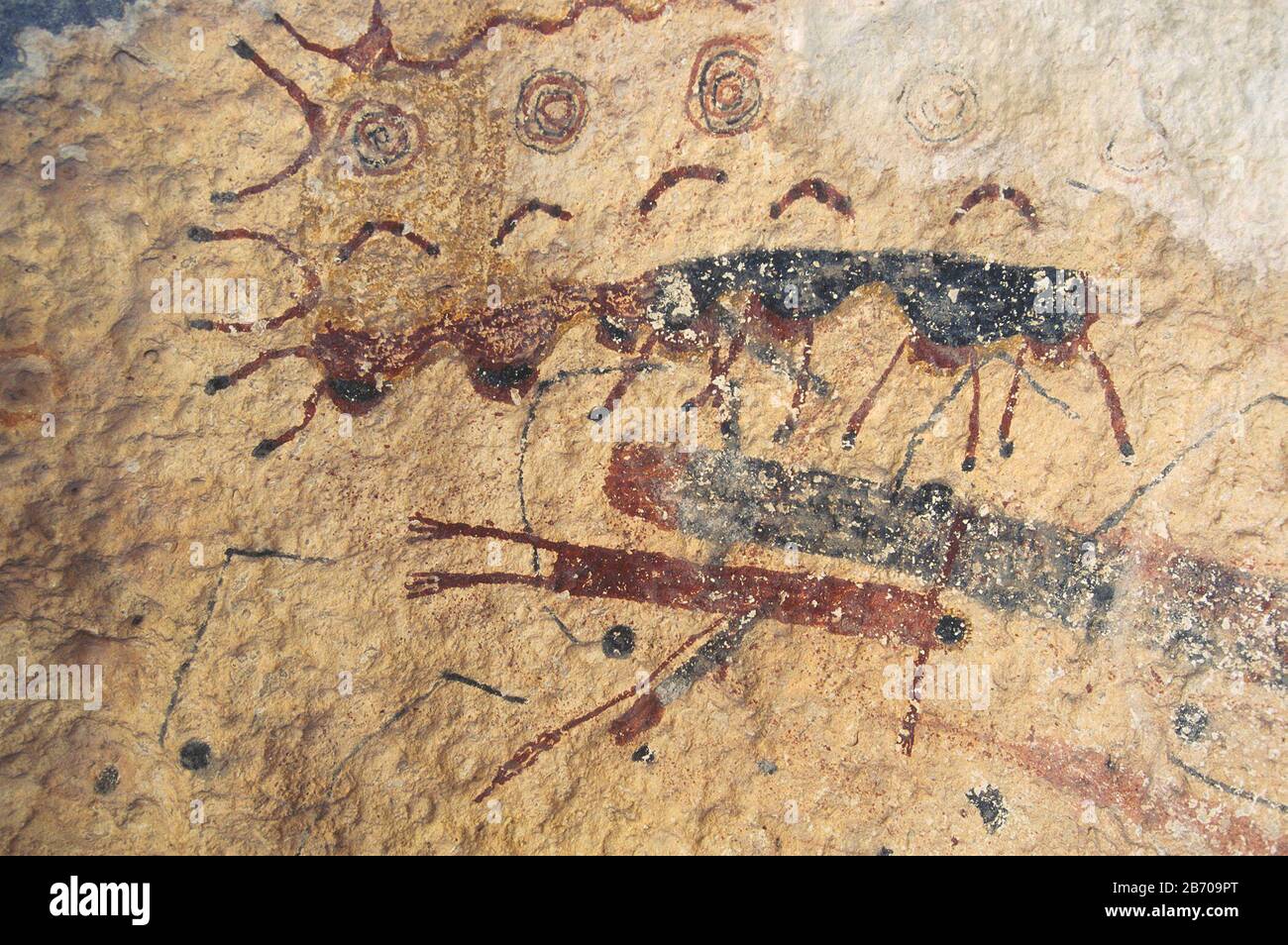 Val Verde County, Texas: Indian rock art "White Shaman" drawing unique ...