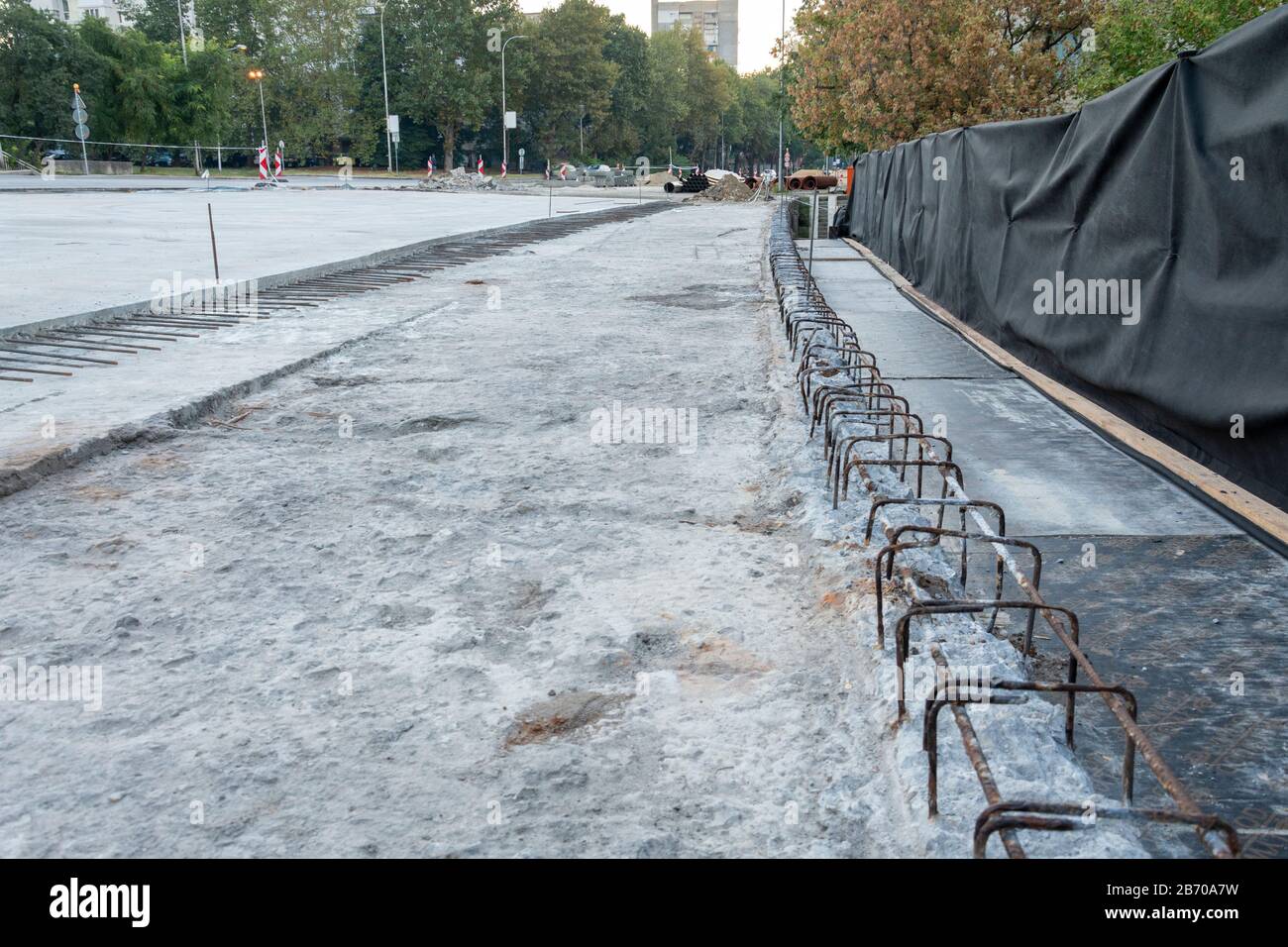 bridge under construction , raw material ,concrete and reinforced iron ...