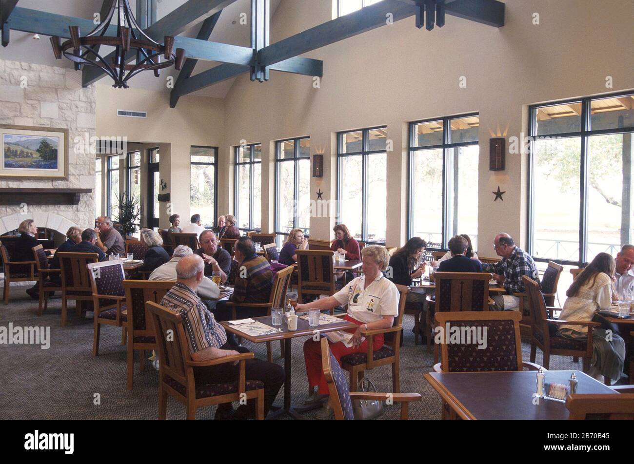 Georgetown, Texas USA, 1996: Seniors in dining hall in Sun City ...