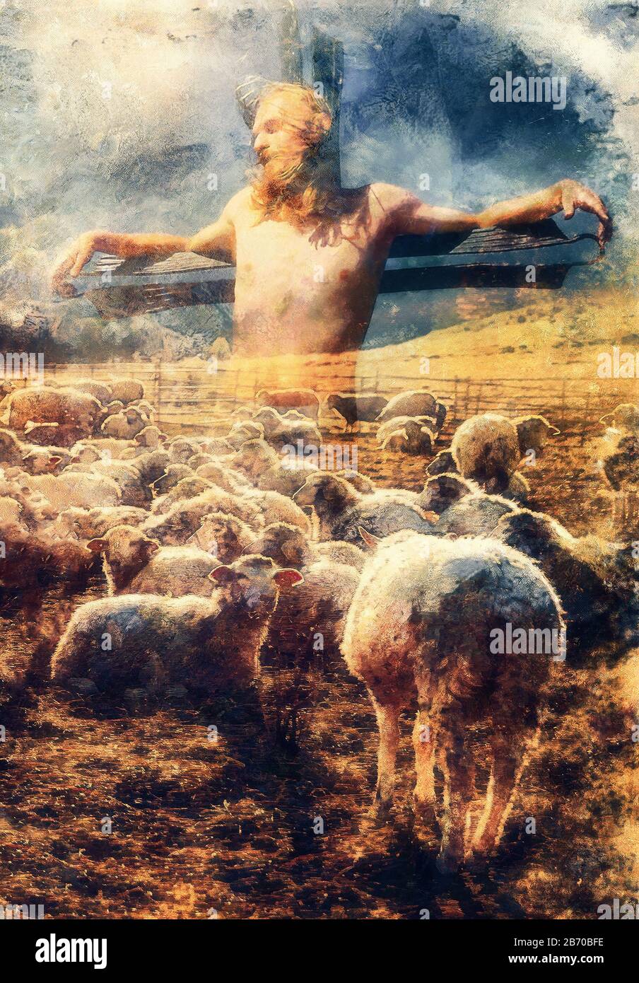 Good shepherd jesus cross hi-res stock photography and images - Alamy