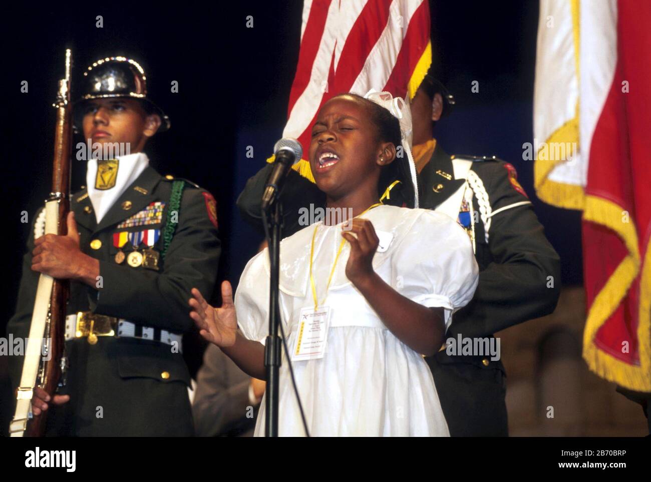 Singing star spangled banner flag hi-res stock photography and images ...