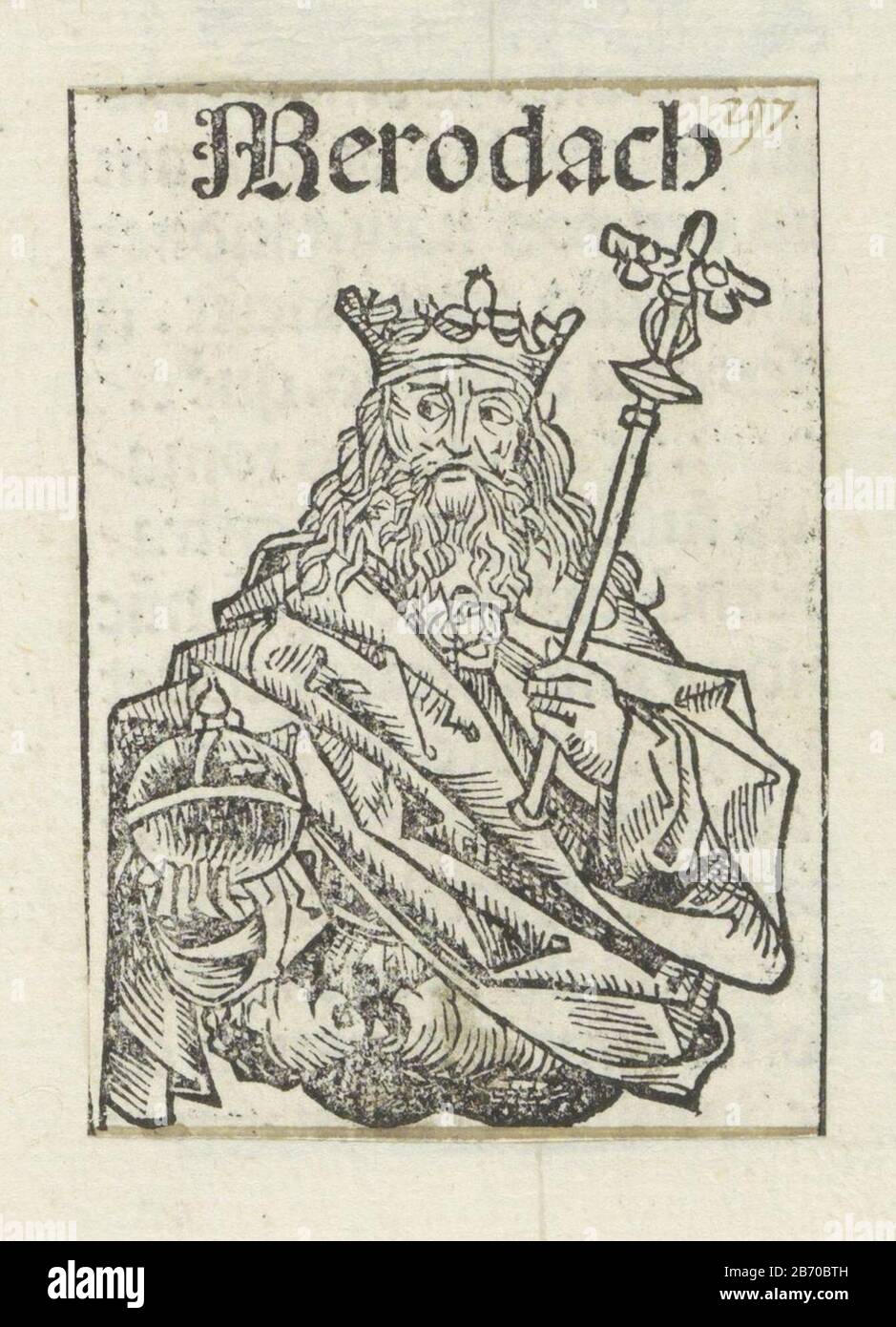 Koning Merodach Merodach (titel op object) Liber Chronicarum ...