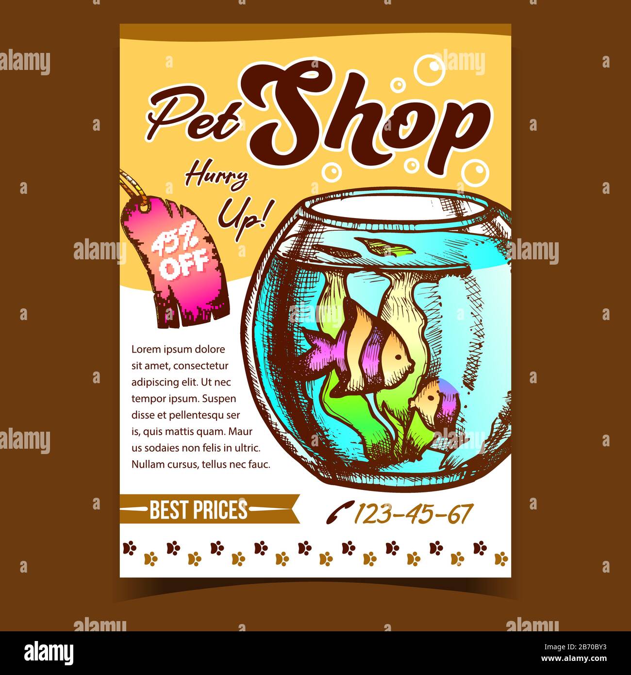 Pet Shop Aquarium On Advertising Poster Vector Stock Vector Image & Art ...