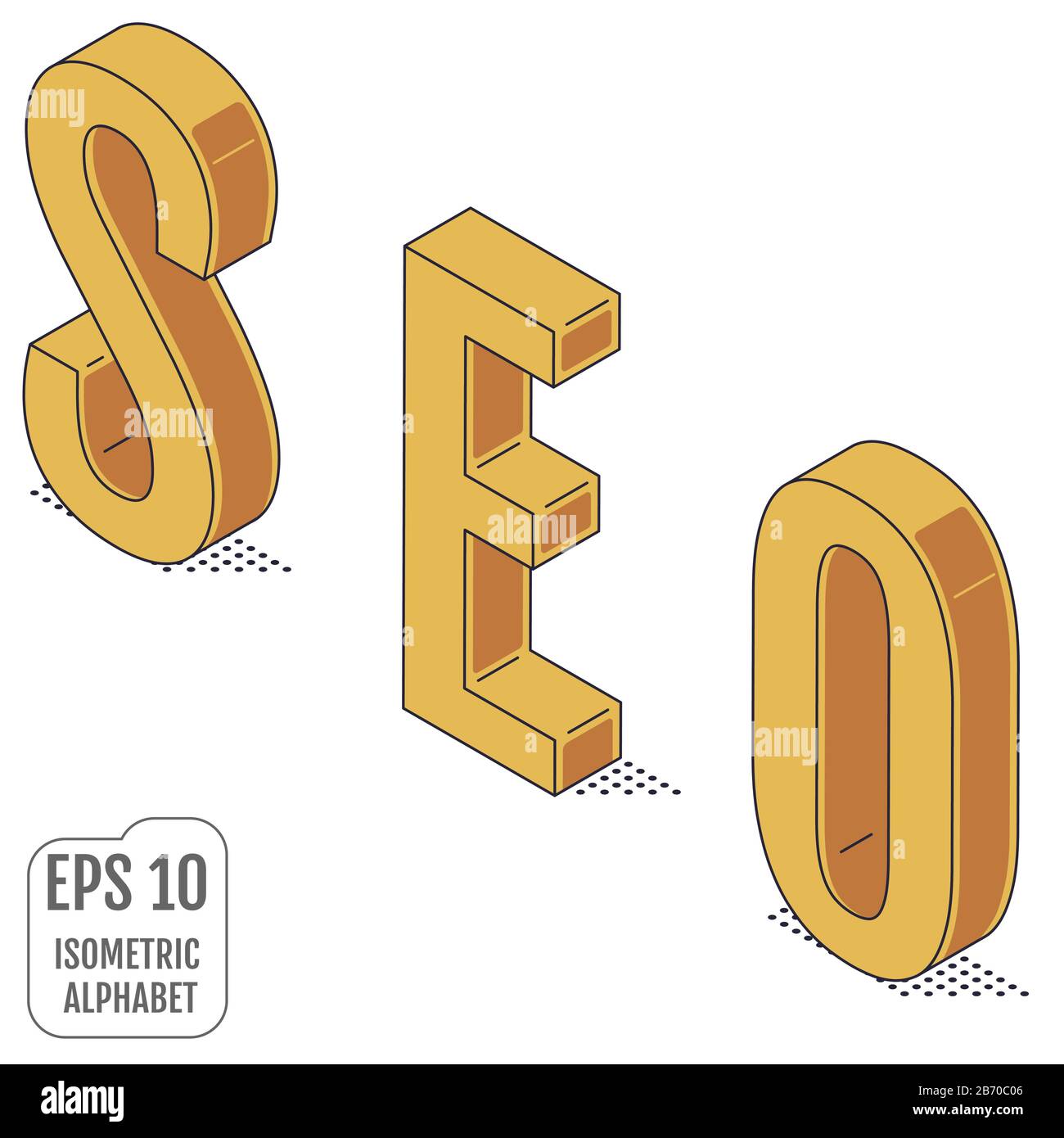 3d isometric square letters hi-res stock photography and images - Alamy