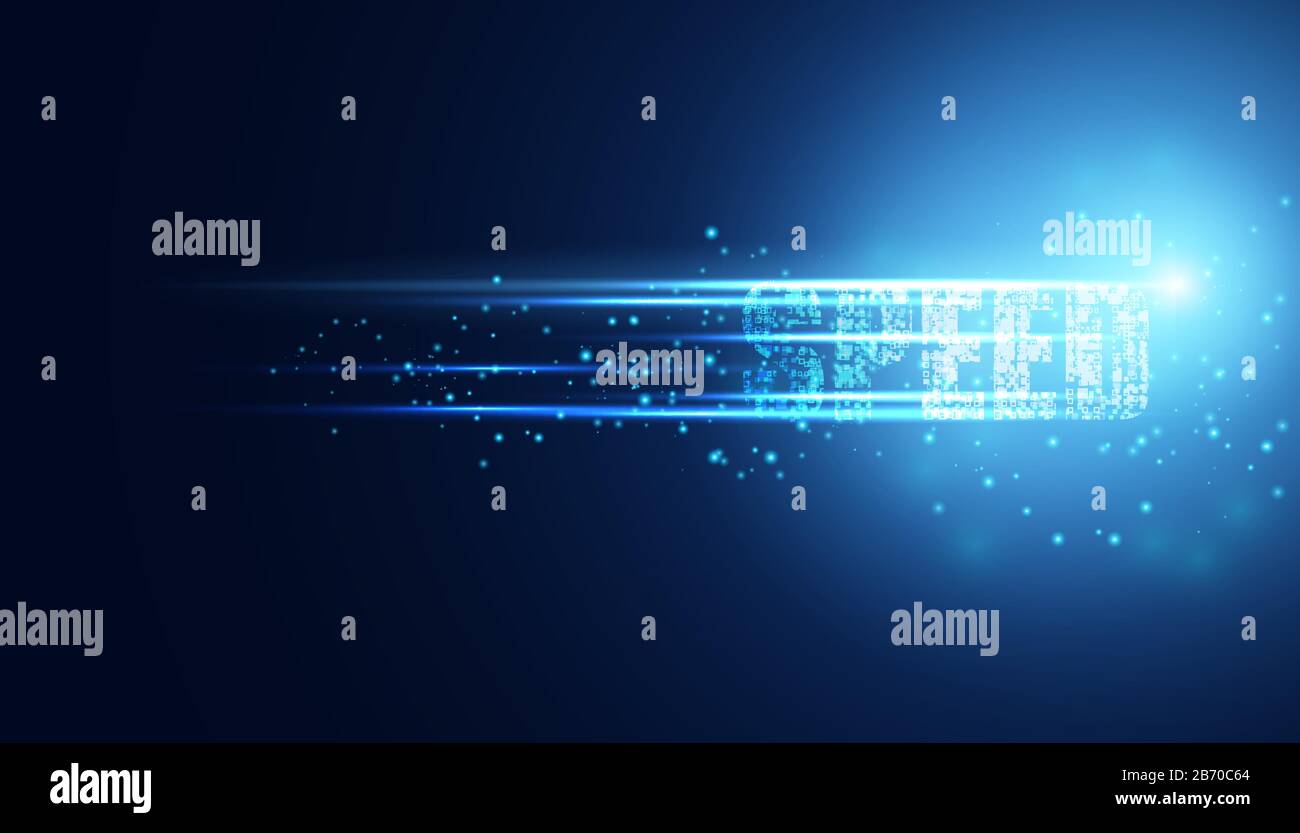 Modern abstract speed network science connection technology line dot ...