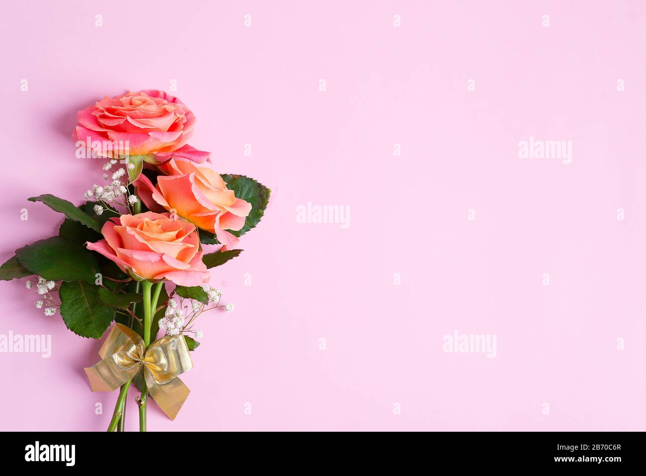 Congratulation corner frame border from blossoming bouquet of fresh ...
