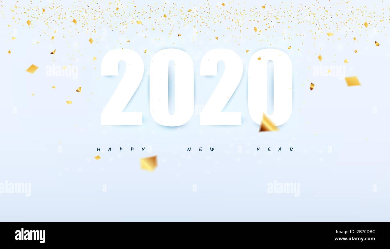 Happy New Year 2020 concept modern abstract background party poster ...