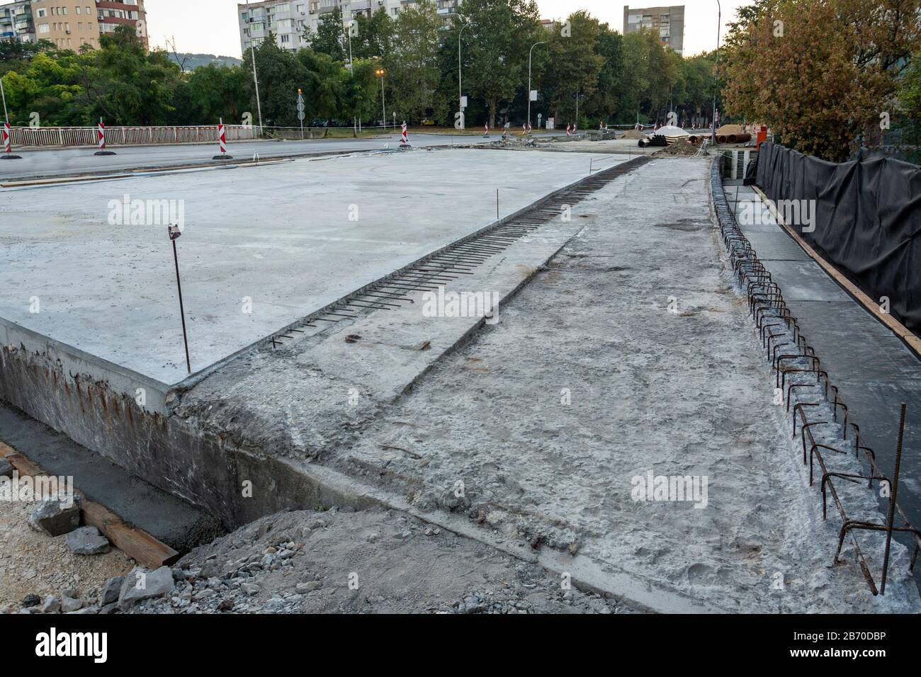 bridge under construction , raw material ,concrete and reinforced iron ...