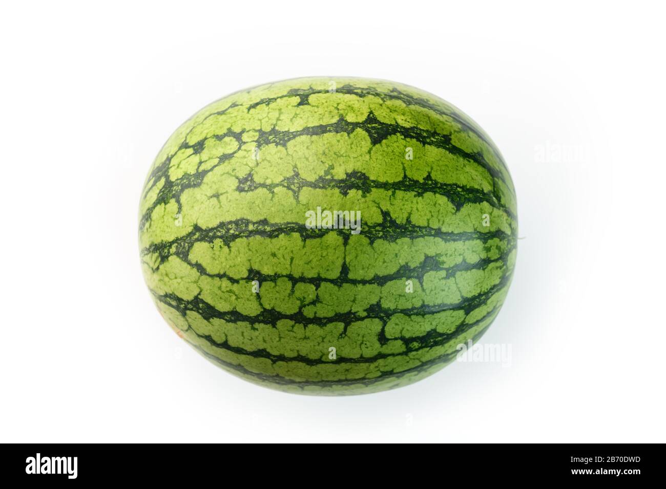 Watermelon with striped peel on a white isolated background. Variety of ...