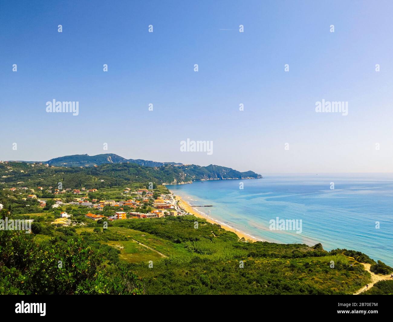 A view over Arillas beach in Corfu Stock Photo - Alamy