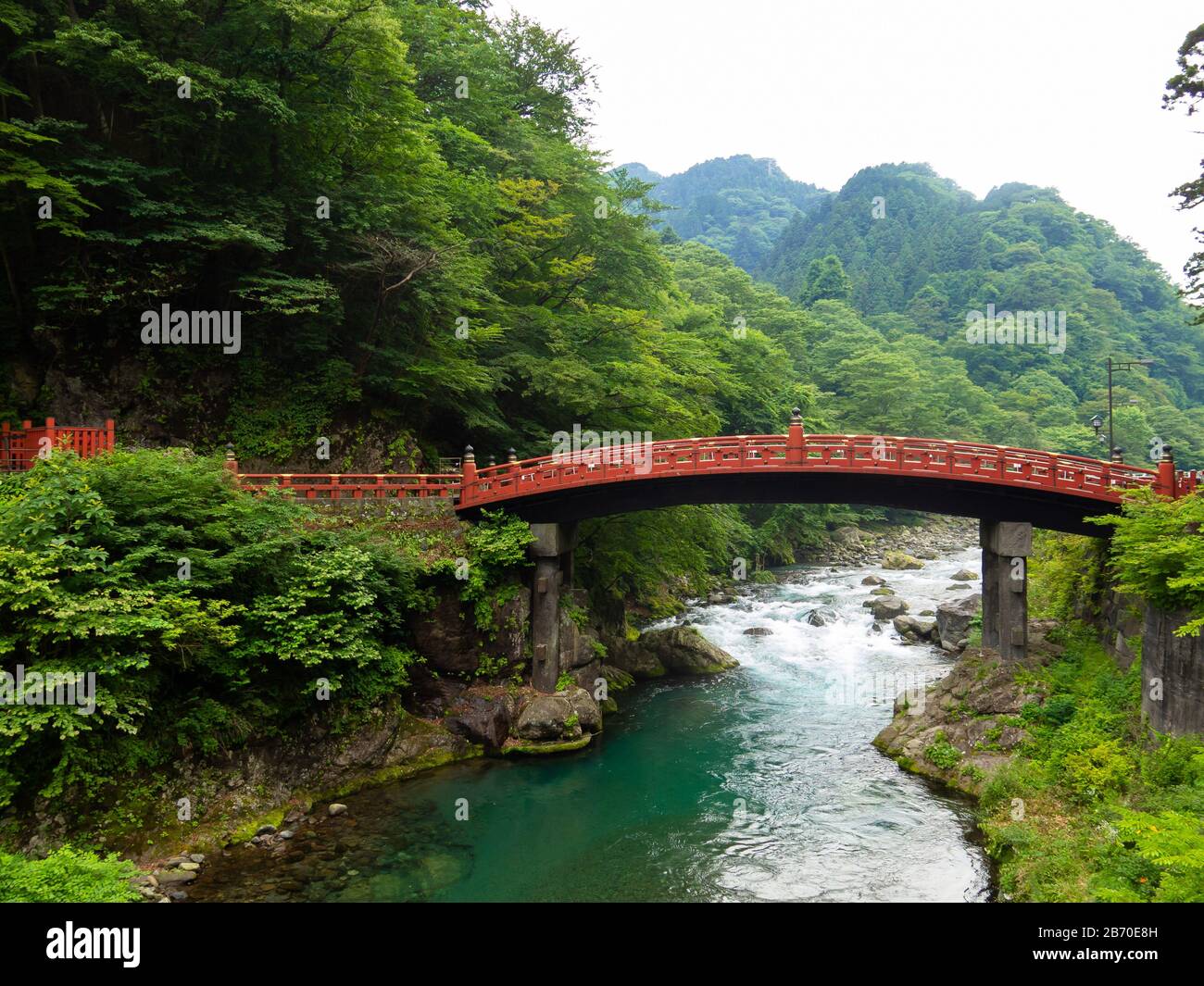 The famous red bridge in Nikko, Japan Stock Photo - Alamy