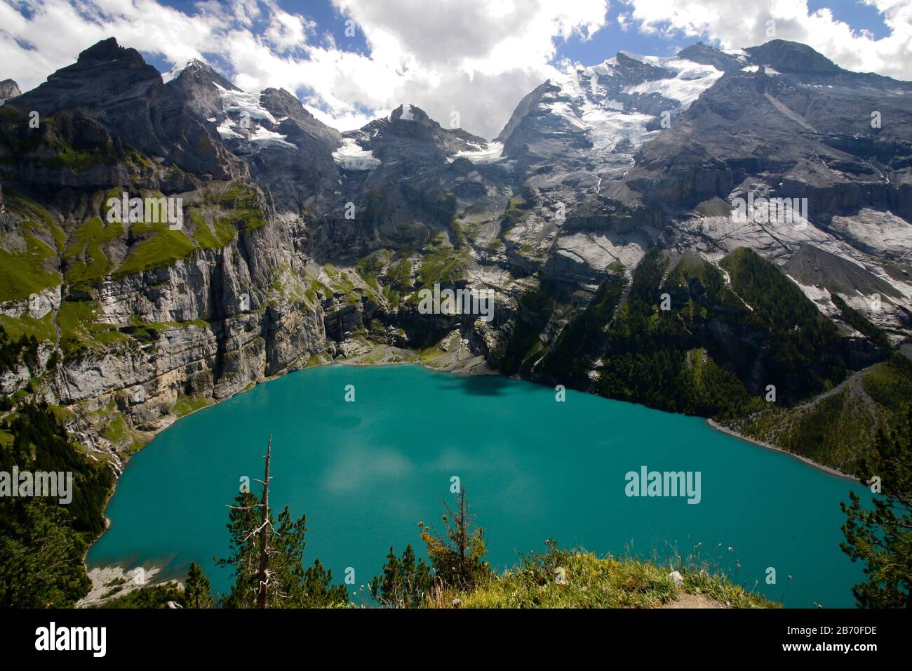 Swiss lake in the alps Stock Photo - Alamy