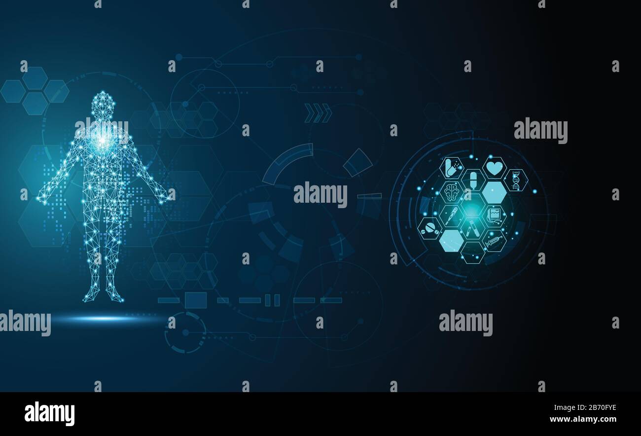 Abstract technology digital health medical concept human digital ...
