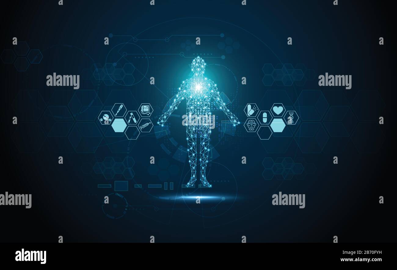 Abstract technology digital health medical concept human digital ...