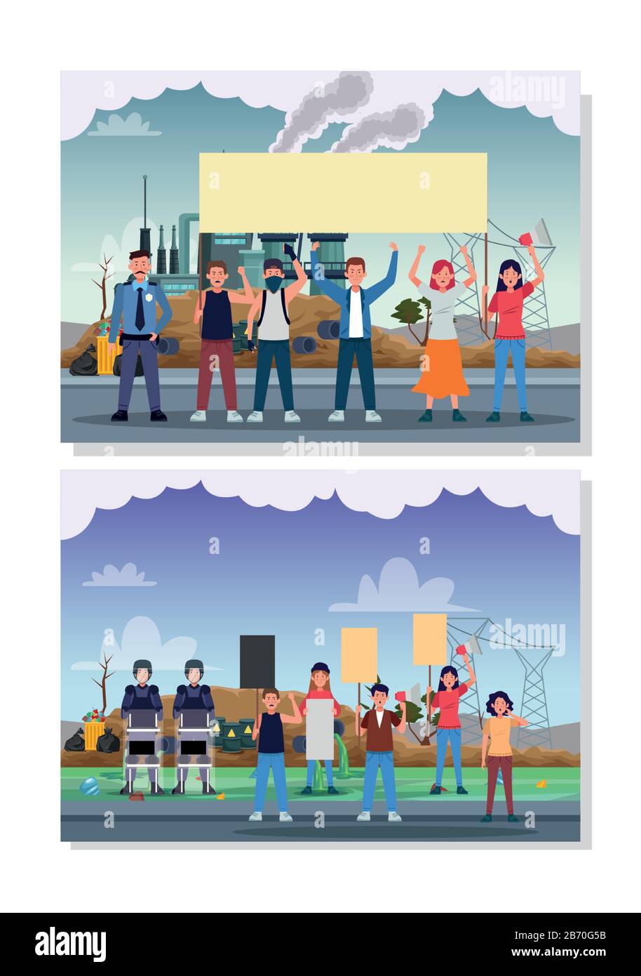 Group people persons protesting Stock Vector Images - Alamy