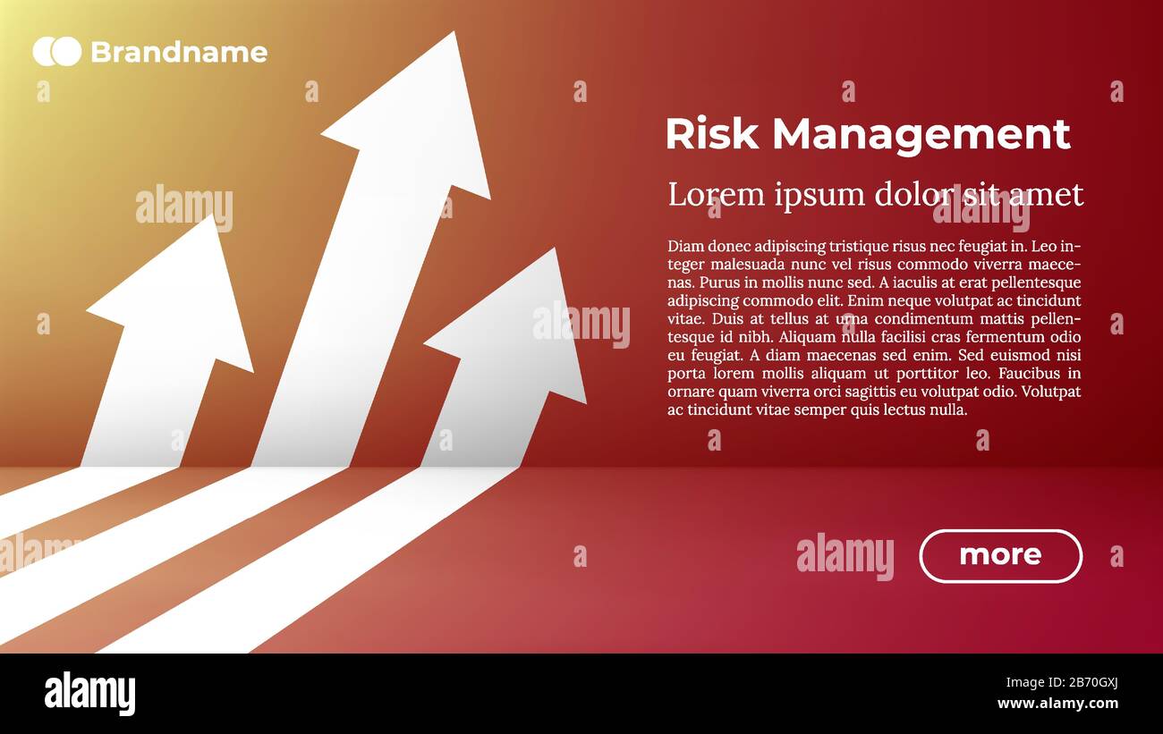Risk Management - Web Template in Trendy Colors. Business Arrow Target ...