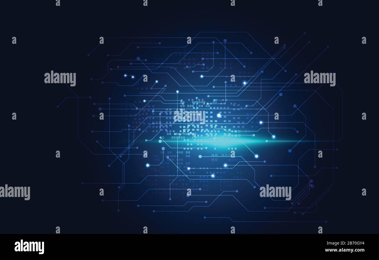 Modern abstract network science connection technology line dot and ...