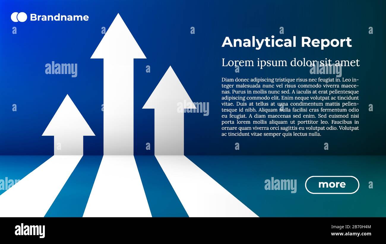 ANALYTICAL REPORT - Web Template in Trendy Colors. Business Arrow ...