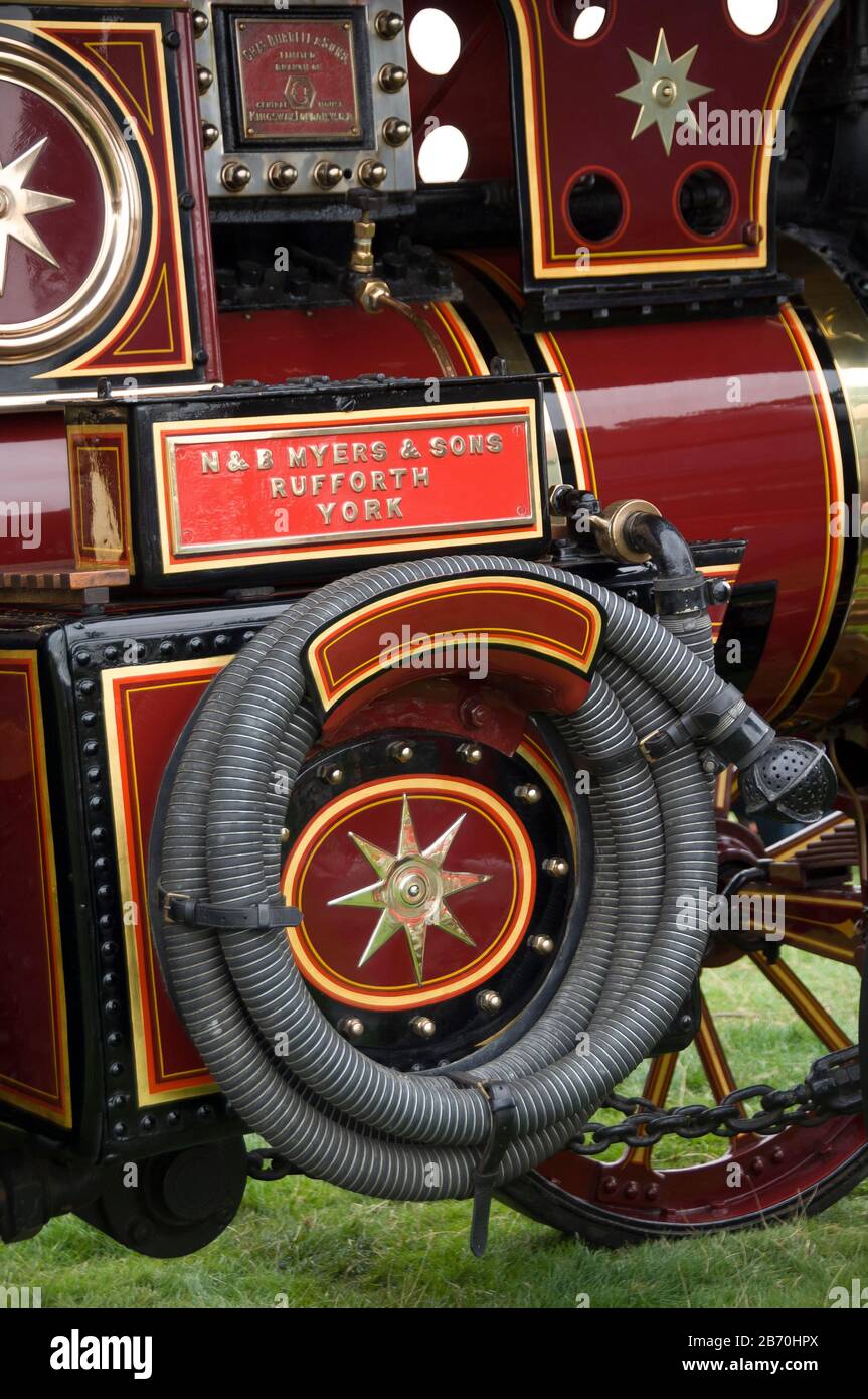 Historic vintage agricultural steam traction engine hi-res stock ...