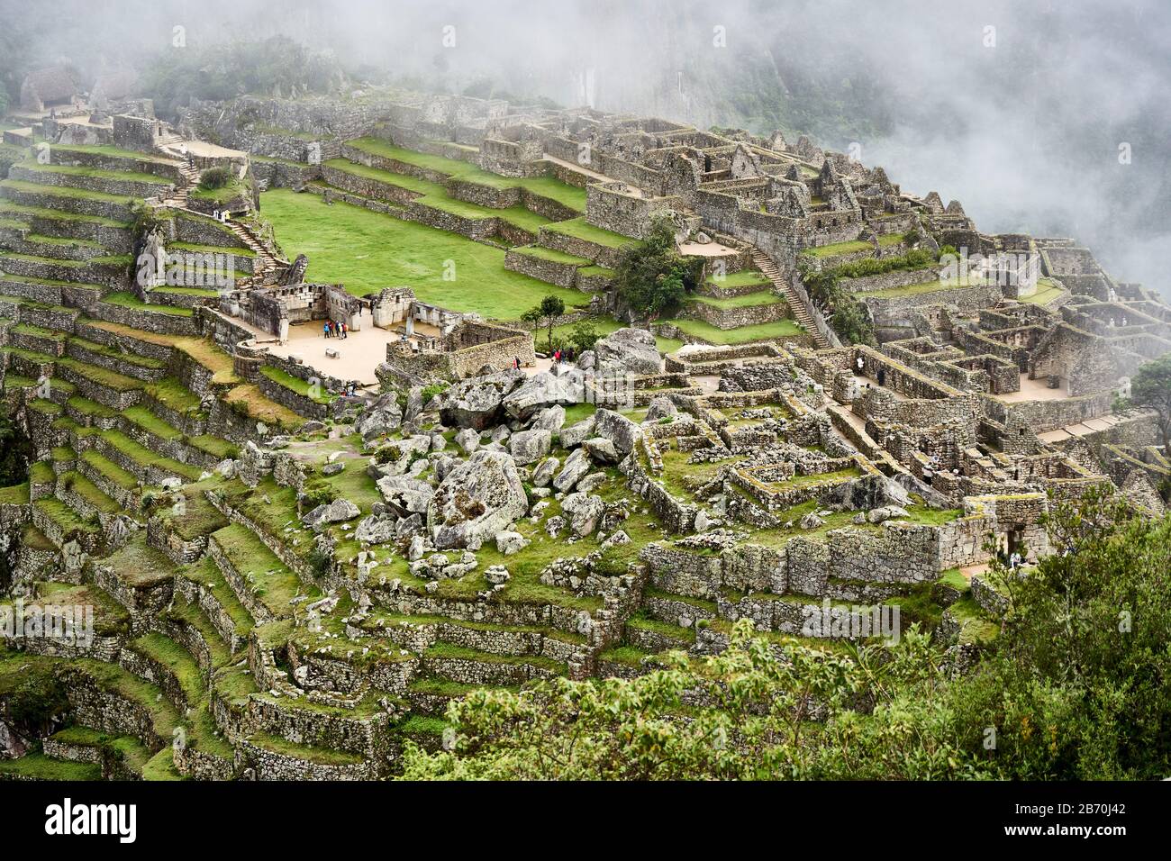 Machu Picchu in the morning mist Peru Stock Photo - Alamy