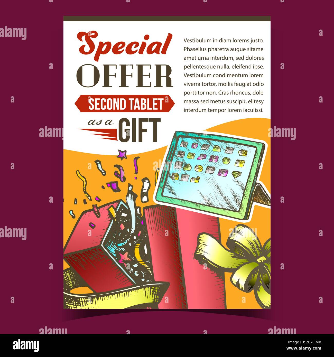 Special Offer Gift Box Advertise Poster Vector Stock Vector Image & Art ...