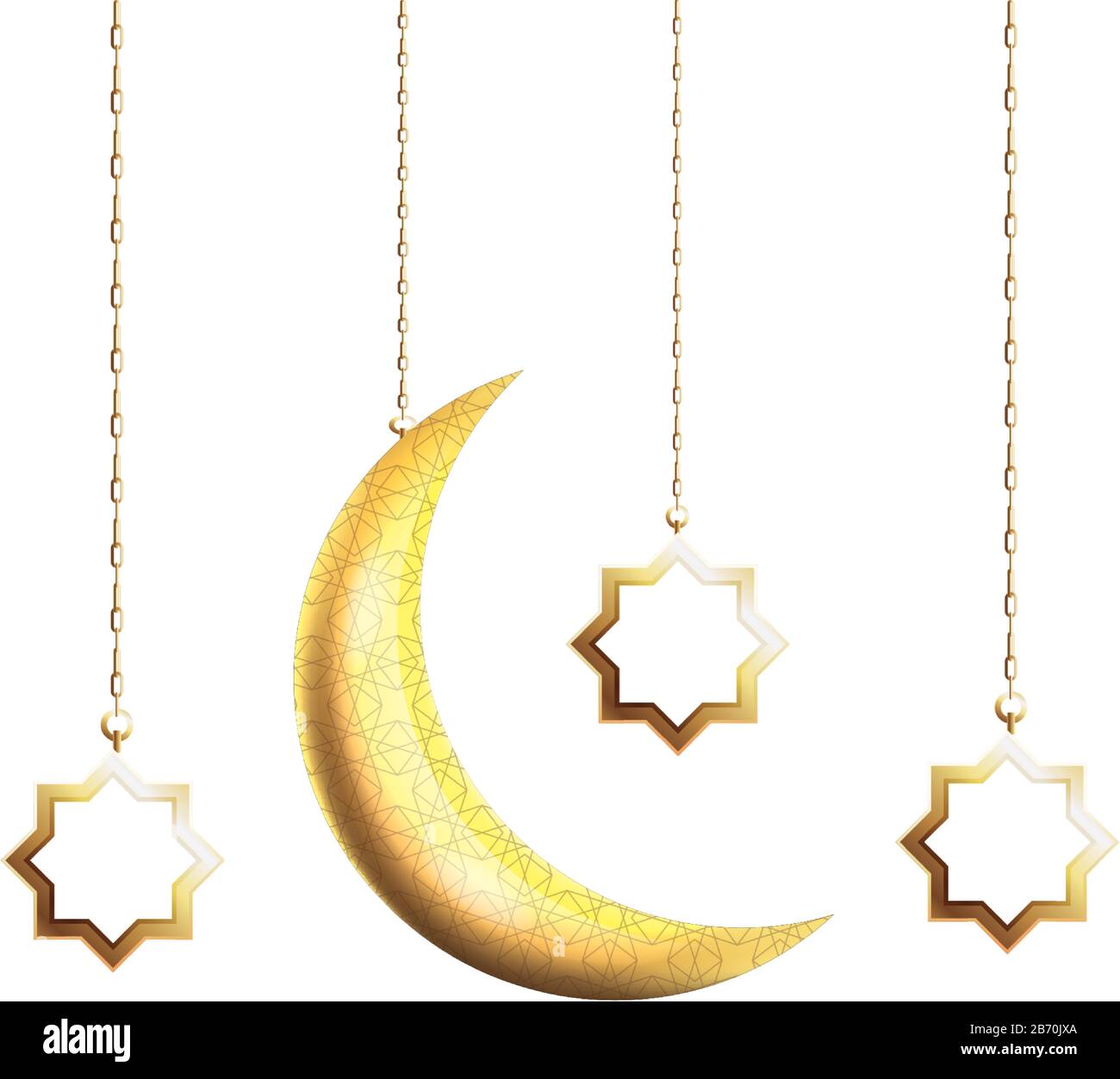 Eid mubarak golden stars and moon Stock Vector Image & Art - Alamy