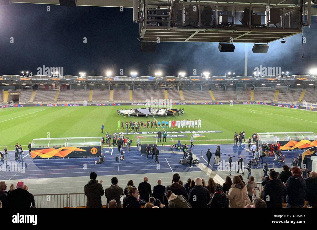 A general view of sparse crowds the the stadium during the UEFA Europa ...