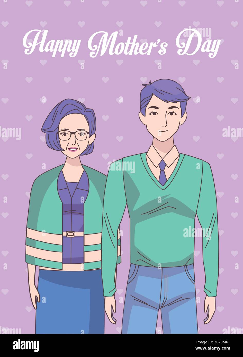 happy mothers day card with mom and dad Stock Vector Image & Art - Alamy