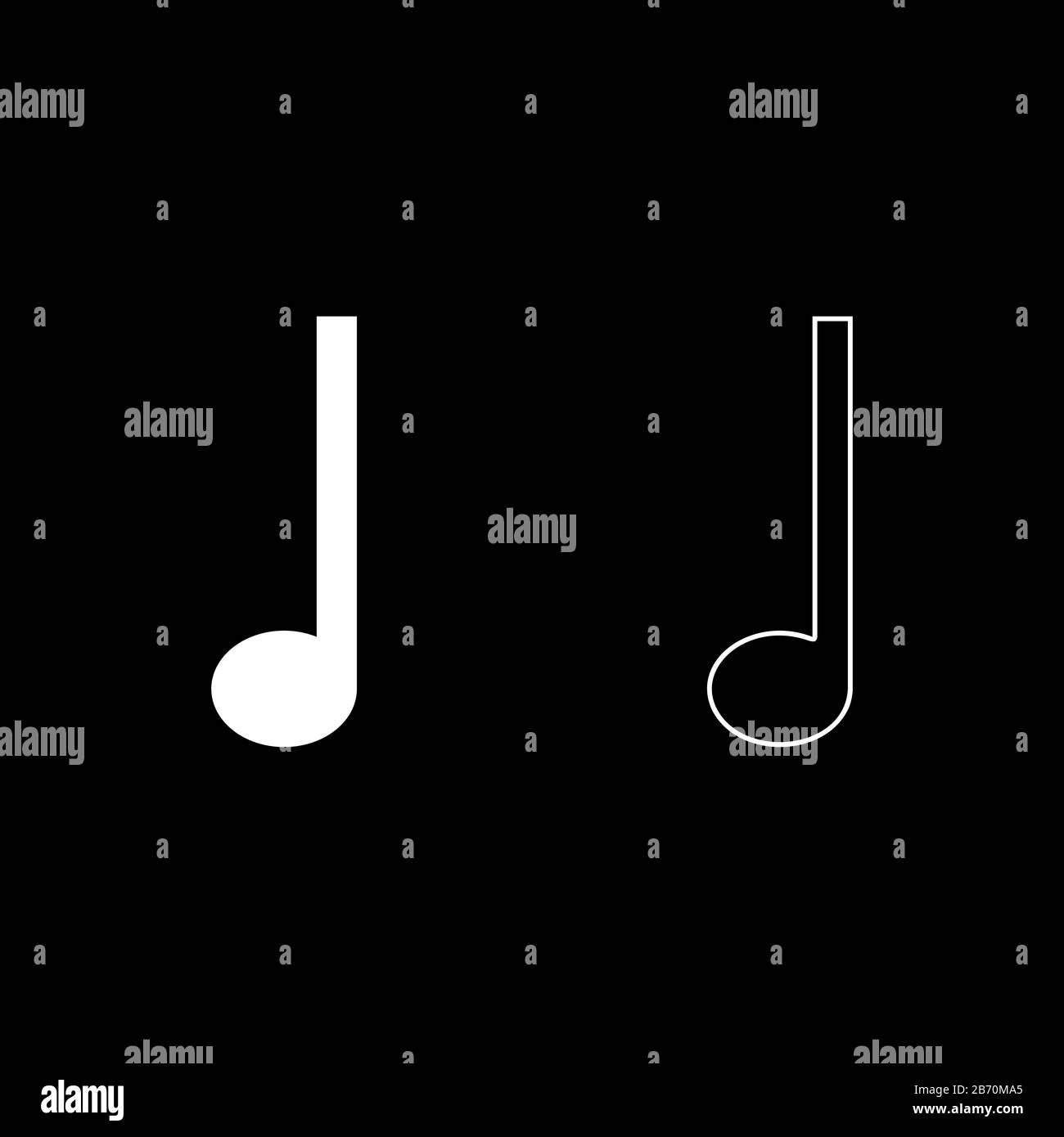 Note quarter Fourth icon outline set white color vector illustration ...