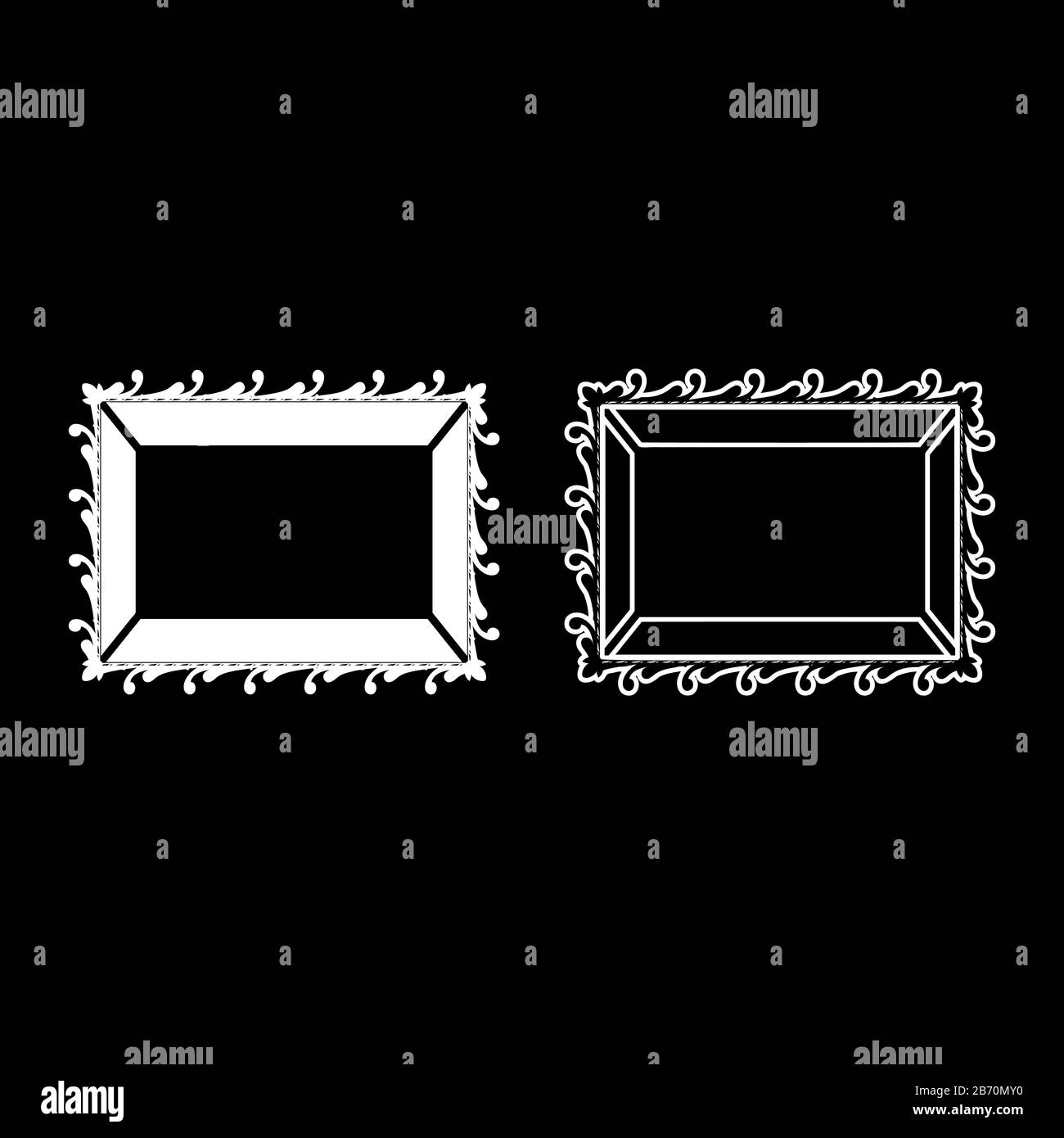 Picture frame icon outline set white color vector illustration flat ...