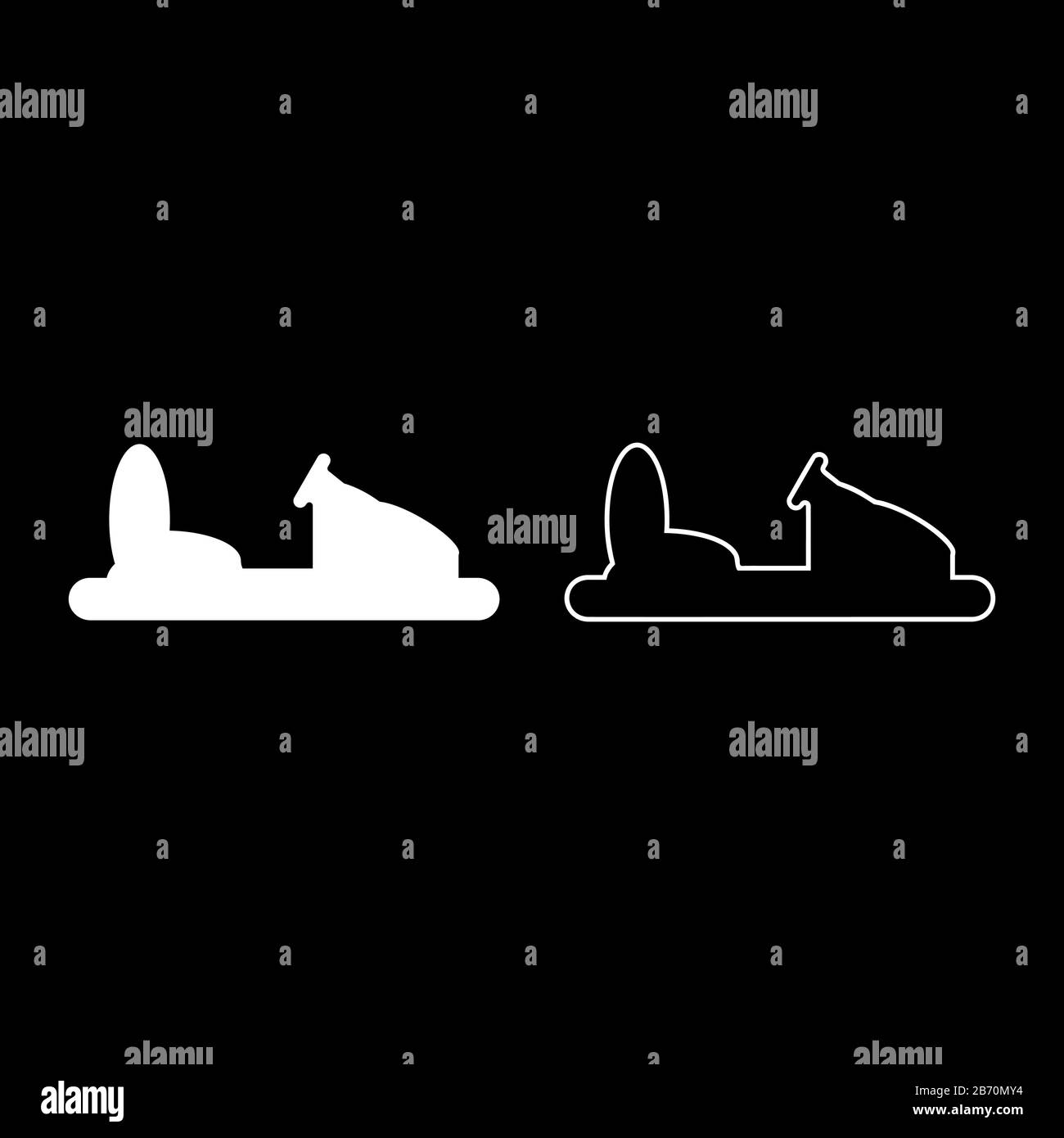 Bumper car silhouette Electric machine for racetrack Sideshow Amusement ...