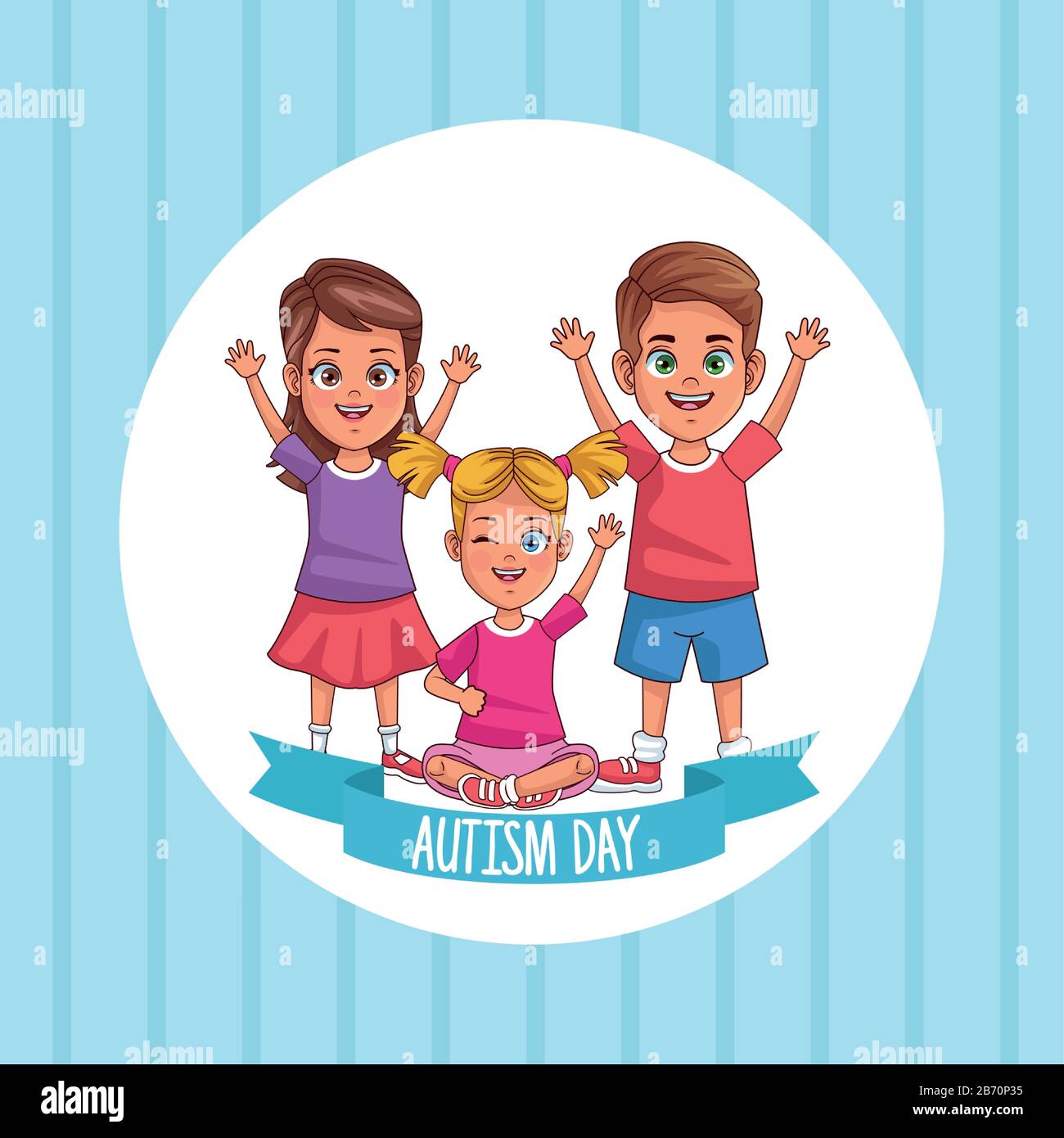 World autism day kids Stock Vector Images - Alamy