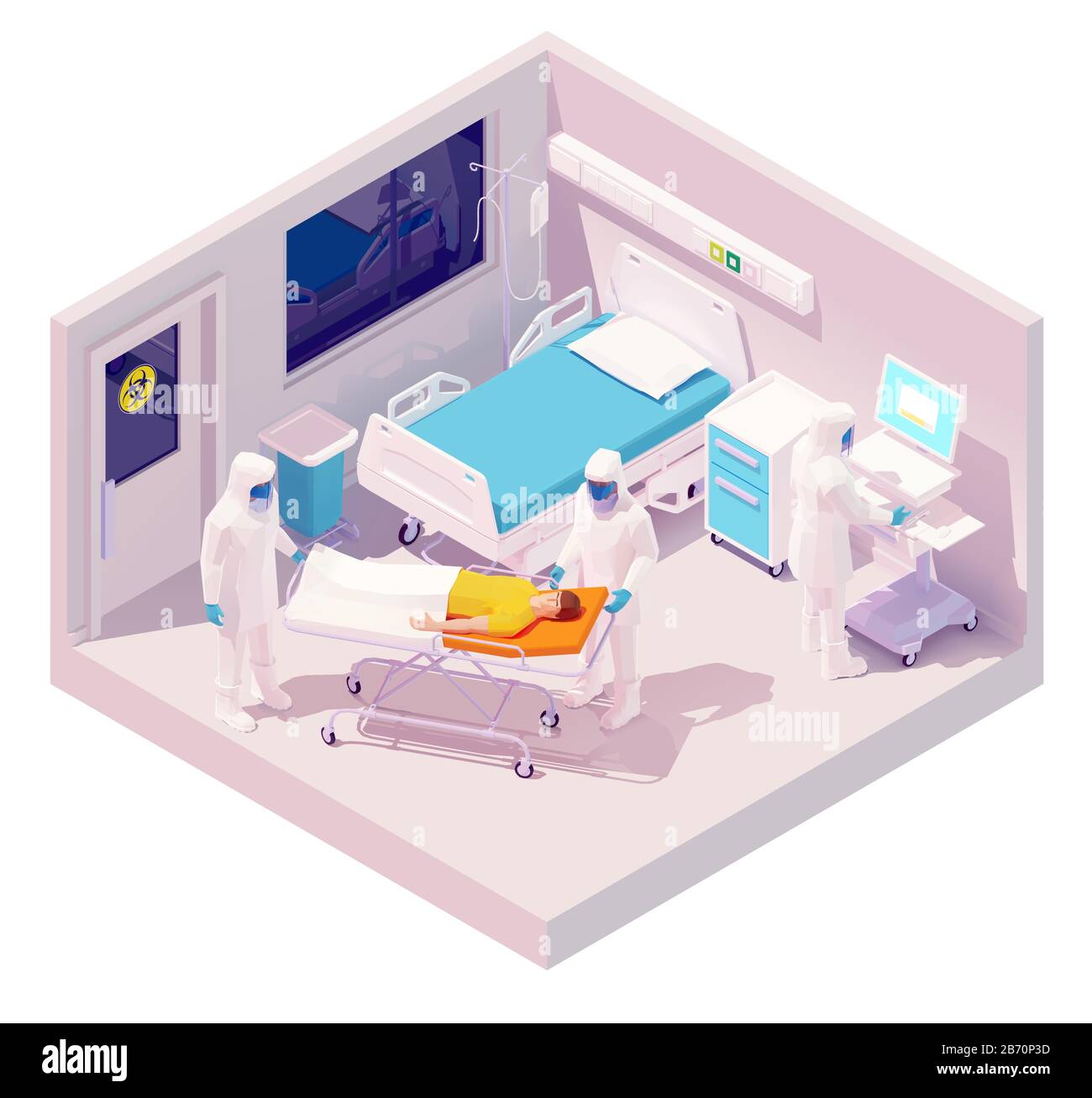Vector isometric hospitalization with coronavirus Stock Vector Image ...