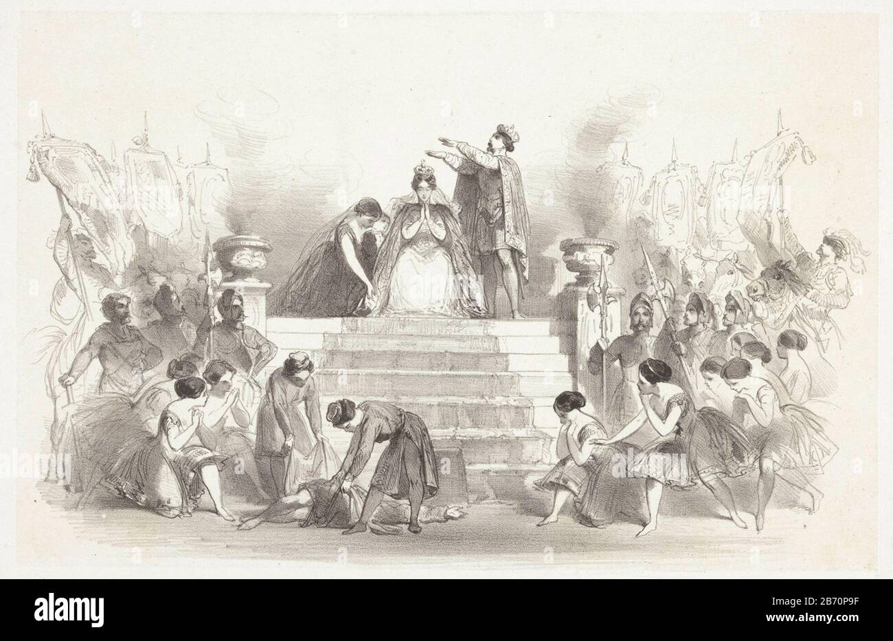 Scene from a play about the life of Inês de Castro, mistress Peter of ...