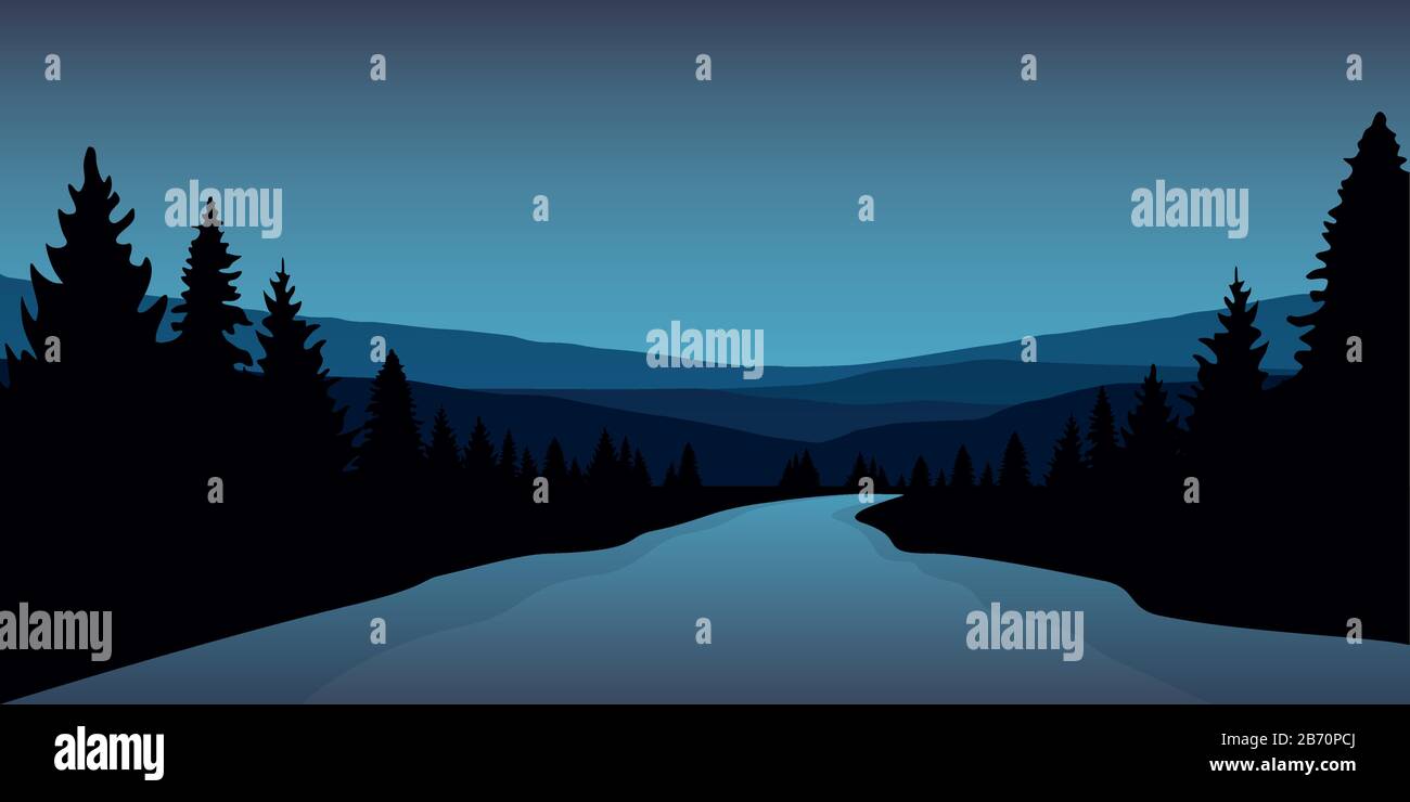 River in winter park landscape Stock Vector Images - Alamy