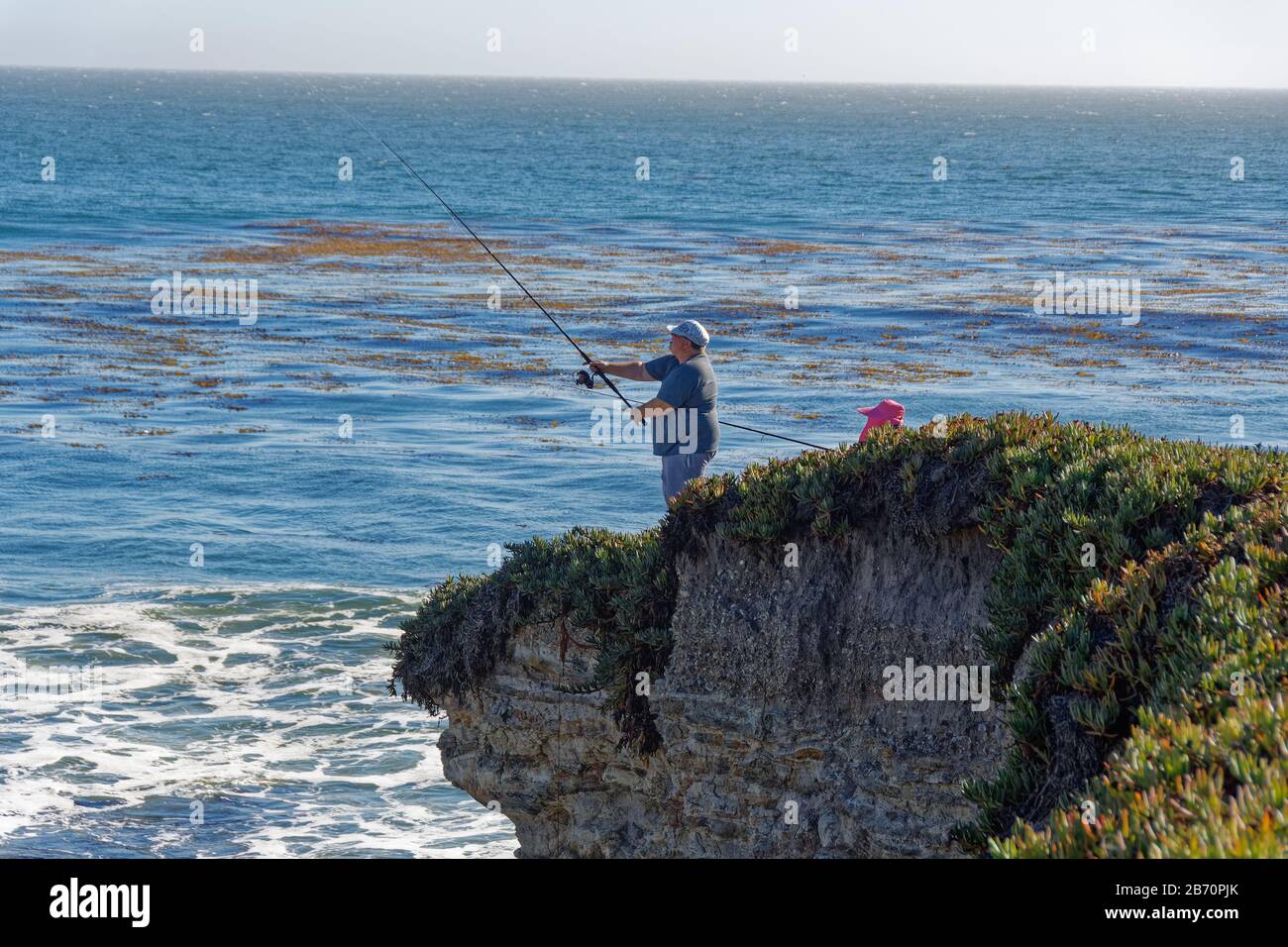 Shore fishing in Santa Cruz California USA Stock Photo - Alamy