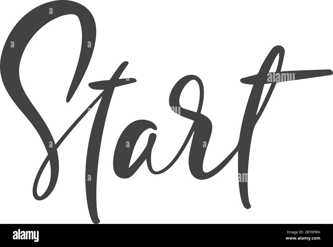 Start calligraphy lettering hand drawn word. Vector success people ...