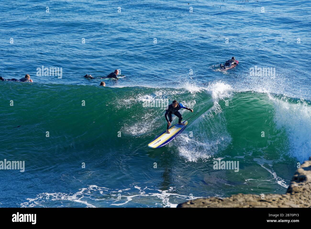 Surfing in Santa Cruz California USA Stock Photo - Alamy
